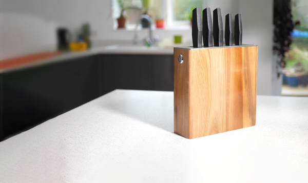 KnifeLock® – Solid Wood Lockable Knife Block – Acacia Wood – KnifeLock
