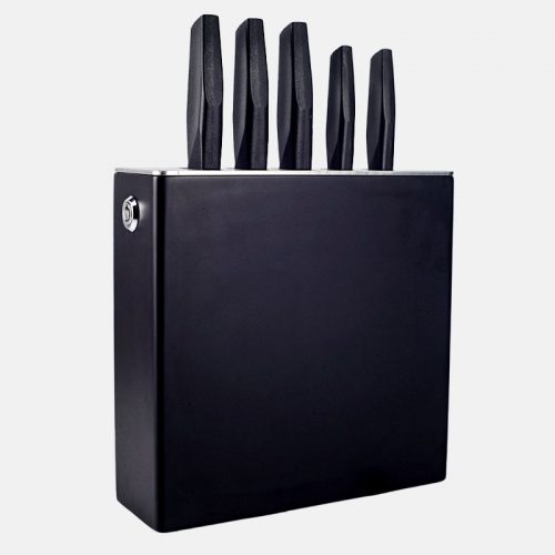 KnifeLock® – Solid Wood Lockable Knife Block – Midnight Black – KnifeLock